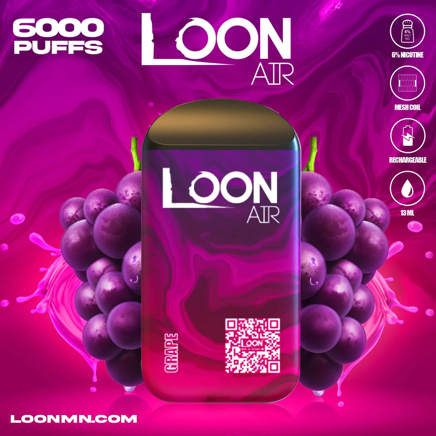 LOON AIR 6000 PUFF DISPOSABLE - 10 COUNT - MN Tax Paid — Dripco Wholesale