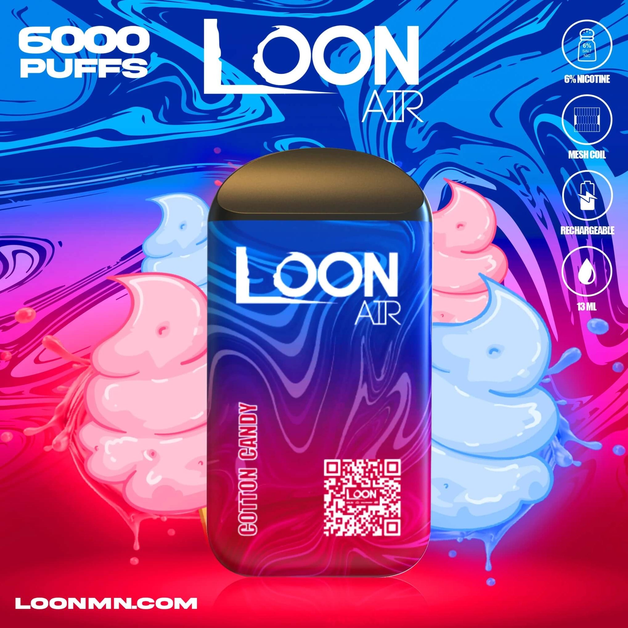 LOON AIR 6000 PUFF DISPOSABLE - 10 COUNT - MN Tax Paid — Dripco Wholesale